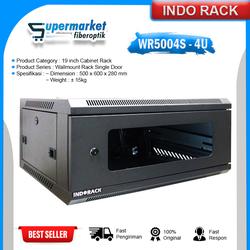 Jual NEW Wallmount 4U Indorack Single Door 500mm WR5004S Rack Server ...