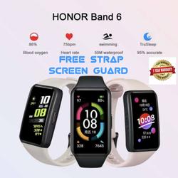 Jual honor band 6 smart band wristband spo2 watch amoled - Hitam ...