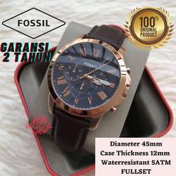 Promo Jam Tangan Pria Fossil Grant Chronograph Silver Mewah Original ...