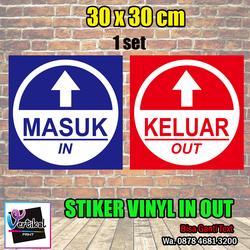 Jual Stiker Vinyl Keluar Masuk in out sticker cm Highrest 1 Set - 36x36 ...