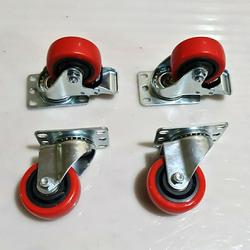Jual Roda Troli Germany Pu Merah Medium Duty 3 inch (2 Putar +Rem 2 ...