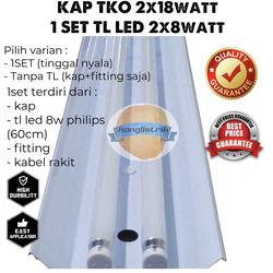 Jual KAP TKO 2x36 SET KOMPLIT TL LED PHILIPS 2x16 watt T8 panjang 120cm ...