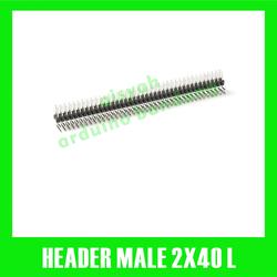 Jual PIN HEADER MALE STRIP DOUBLE ROW ANGLE L SHAPE 2X40 2.54MM BLACK - Kota Bandung - CNC STORE ...