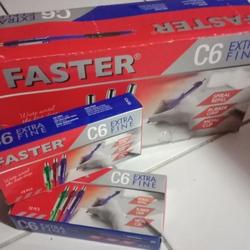 Jual Pulpen/Ballpoint FASTER C6 - Biru - Jakarta Pusat - ATK Original ...