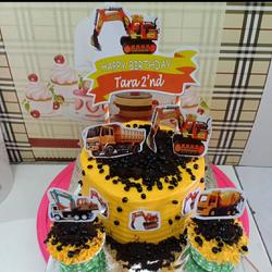 Jual CME03 Cake Topper Mainan ALAT BERAT RAMBU JALAN SET Excavator Hias ...