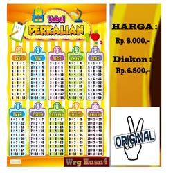 Jual tabel belajar mengenal perkalian poster - 1 pcs - Kab. Tangerang ...