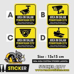 Jual Sticker safety sign CCTV AREA warning sign cameraStiker PERHATIAN ...