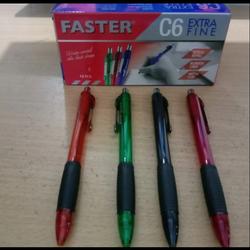 Jual Pulpen/Ballpoint FASTER C6 - Biru - Jakarta Pusat - ATK Original ...