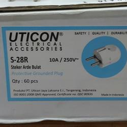 Jual UTICON STEKER ARDE BULAT S-28R S28R KOTAK S-28 S28 colokan kaki 2 ...