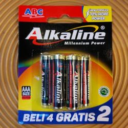 Promo ABC Baterai Alkaline A3, Battery 1,5V A2, Batu Batre Alkalin AA ...