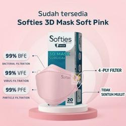 Promo MASKER SOFTIES 3D MASK SURGICAL 4ply - KF94 - Pink 20s(4x5s ...