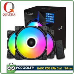 Jual PCCooler Halo RGB 3-in-1 Kit (3Pcs x 120mm Fan) / Fan Casing 12CM ...