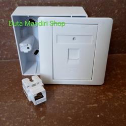Promo Wall Face Plate Socket Lan Modular Rj45 2 Port - Jakarta Barat ...