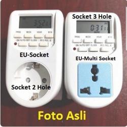 Jual Programmable Digital Timer Switch Weekly Stop Kontak Minggu 16 Program - Socket Lobang 3 ...