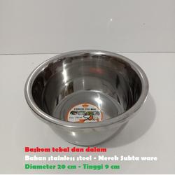 Jual baskom stainless steel tebal diameter 26 cm dalam 10 cm merek 555 ...