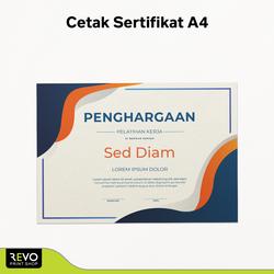 Jual Cetak / Print Sertifikat Piagam Ukuran A4 - Jakarta Utara ...