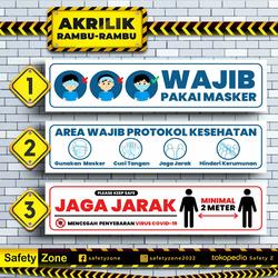 Jual sign Akrilik WAJIB PAKAI MASKER / sticker rambu pakai masker ...