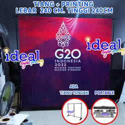 Jual Jumbo Banner stand portable include printing Backdrop Backwall ...