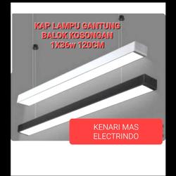 Jual KAP LAMPU GANTUNG BALOK TL T8 HANGING LAMP OFFICE 120CM + LAMPU T8 ...