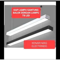 Jual KAP LAMPU GANTUNG BALOK TL T8 HANGING LAMP OFFICE 120CM + LAMPU T8 ...