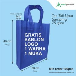 Jual Goodie Bag Custom Spunbond 75 gsm 40x30cm Gratis Sablon 1 Warna 1 ...