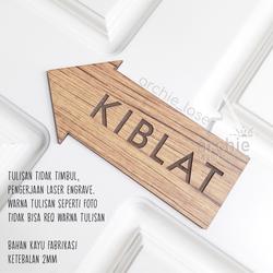 Jual Signage Arah Kiblat Sign Board Label Tempel Kayu Penunjuk Arah ...