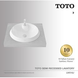 Promo TOTO Semi Recessed Counter Lavatory 1 Tap Hole / Wastafel LW642CJ ...