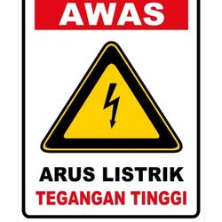 Jual STIKER VINYL BAHAYA LISTRIK TEGANGAN TINGGI 20X20CM SIGN RAMBU K3 ...