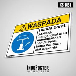 Jual Stiker Safety Sign K3 ANSI Pengangkatan Benda Berat Manual ...