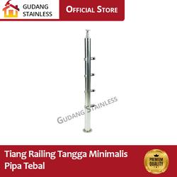 Jual Tiang Railing Tangga Minimalis Pipa untuk Kaca Tebal dan Good ...