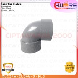 Jual Sambungan Pipa Knee Knie (D-DL) 3" Elbow D 3 Inch PVC Rucika - Jakarta Selatan - Klopmart ...