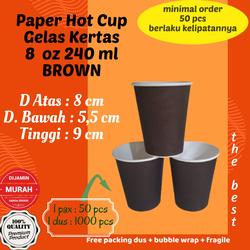 Jual Paper Hot Cup 8 oz 240 ml Coffee Tea Gelas Kertas isi 50 pcs per pax - Jakarta Utara ...