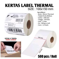 Jual Kertas Resi Label Thermal Barcode Roll A6 100x150mm isi 500 Pcs - Kota Tangerang ...