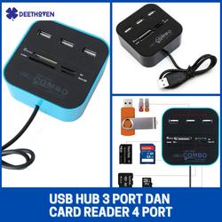 Jual USB HUB 3 PORT DAN CARD READER 4 SLOT COMBO / USB HUB + CARD ...