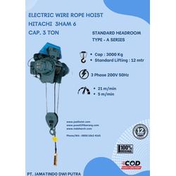 Jual ELECTRIC WIRE ROPE HOIST HITACHI 2HM-T75 CAP. 2 TON (TYPE - V ...