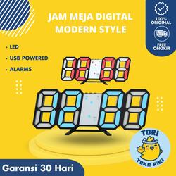 Promo JAW.ID Jam Meja LED 3D / Jam Dinding Digital Angka Modern ...