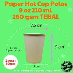 Jual Paper Hot Cup Gelas Kertas 8 oz 240 ml POLOS Premium Tebal 1 PAX 50 pc - Jakarta Utara ...