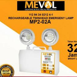 Jual MEVAL MP2-02A Lampu Emergency Darurat TWIN HEAD RECHARGEABLE - 32 ...