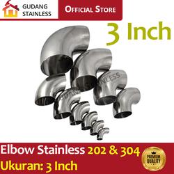 Jual Elbow Stainless Steel 3 inch 90 deg SS 304 Sch 40 - Jakarta Barat ...