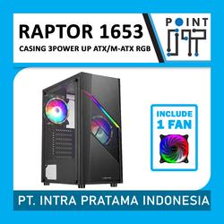 Jual Casing PC Gaming Power Up Raptor Shadow with 3 Fan RGB ATX Gaming ...
