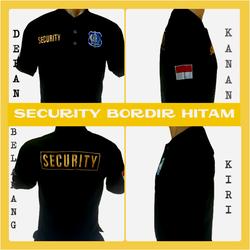 Jual KAOS POLO SECURITY , BAJU SECURITY SATPAM PRIA - Hitam Lis Gold, L ...