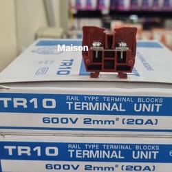 Jual Terminal Block TR-10 / TR10 10A Model Kasuga Coklat Rail 2 Fungsi ...