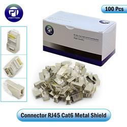 Jual Konektor UTP RJ 45 isi 100 cat 6e Anti Gagal, jack rj45 Besi ...