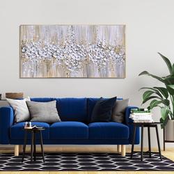 Jual lukisan bunga texture tebal modern art plus bingkai Viber - Kab ...