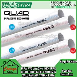 Jual PIPA PVC PARALON QUAD 2" INCH AW PRALON PIPE SALURAN AIR 1 METER ...