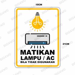 Jual STIKER HEMAT LISTRIK DAN AC STIKER MATIKAN LAMPU 15X20CM - Jakarta Pusat - Printplace ...