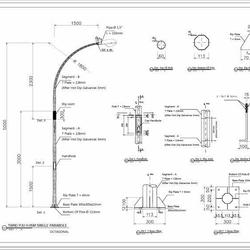 Jual Tiang PJU Oktagonal 9 Meter Lengan Tunggal Parabolic Tiang Lampu ...