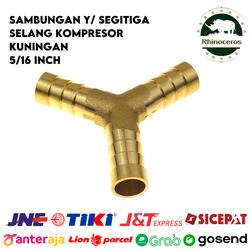 Jual Sambungan Selang Kuningan Lurus Kompresor 5/16Inch Neple 2 Cabang ...