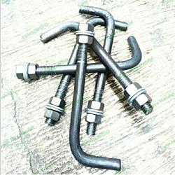 Jual ANGKUR L BESI BETON HITAM M16 X 60CM/ANCHOR BOLT 16 X 60CM(2mur ...