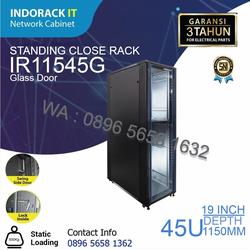 Jual Indorack Close Rack 45U Glass Door Rack Server Depth 1150mm ...